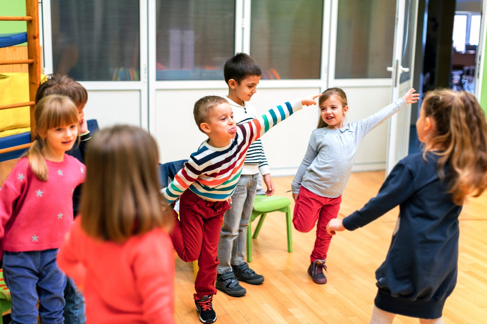 Kids Playing In Classroom